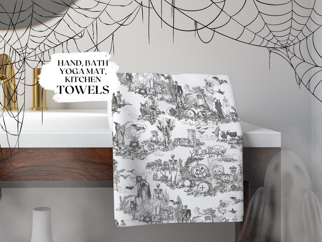 Gothic Hand Towel Skeleton Guest Towel Bathroom Decor Gothic ...