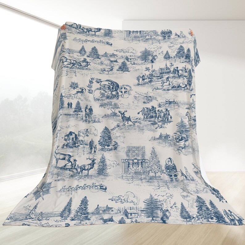 Red Christmas Toile Pillow Classic Santa Cushion Luxury Aesthetic ...