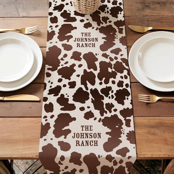 Cow Print Table Runner - Etsy