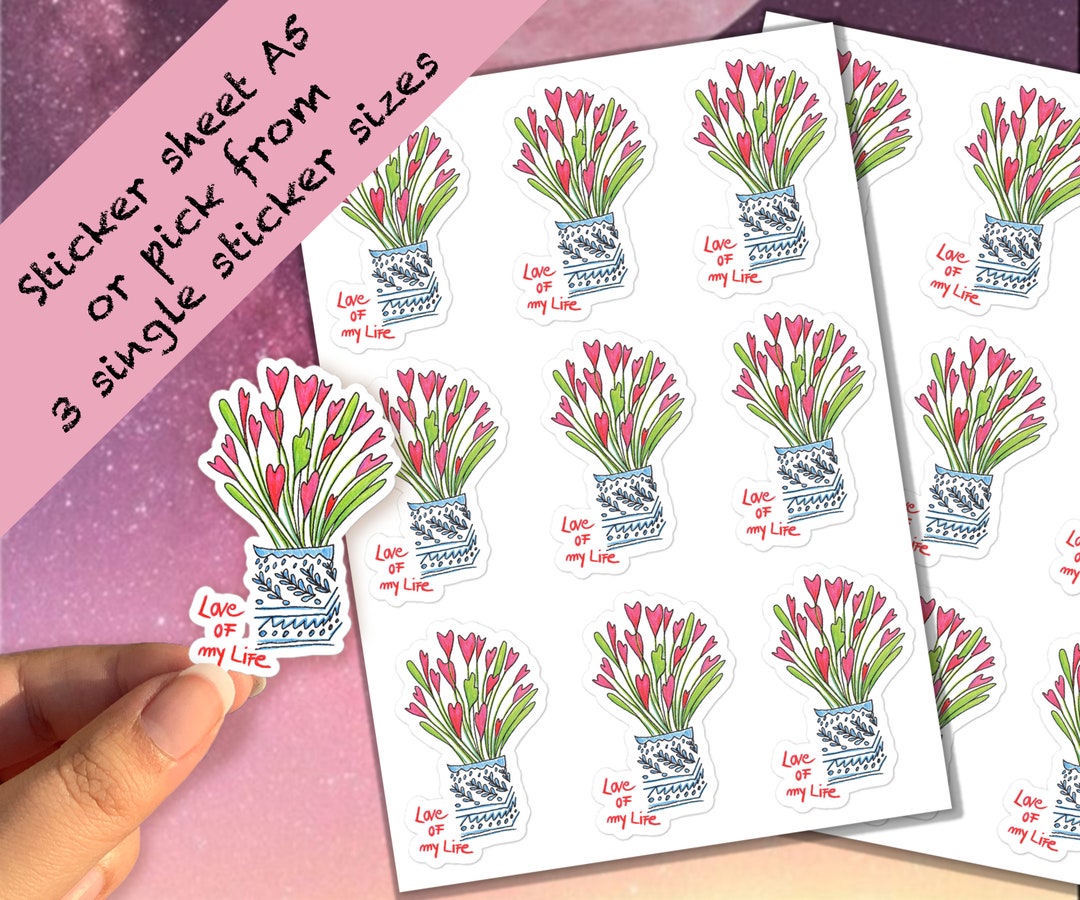 Flower Bouquet Sticker DIY Love Letter Card Love of My Life Pack Sheet ...