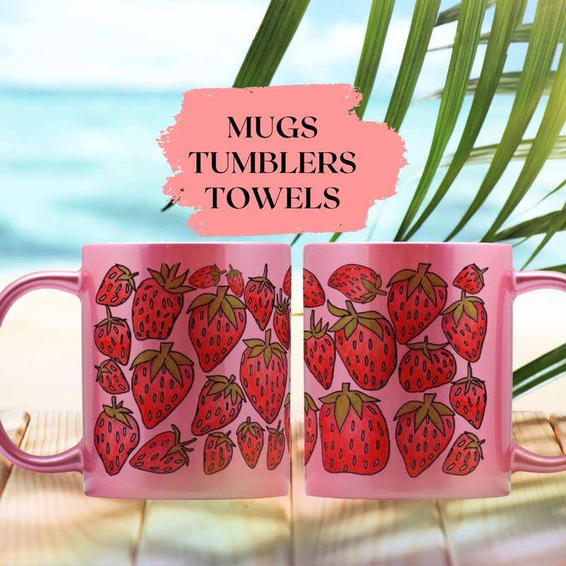 Strawberry Mugs - Etsy