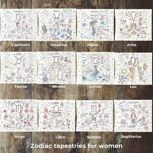 Zodiac Birthday Party Backdrop Banner Astrology Tapestry Keepsake ...