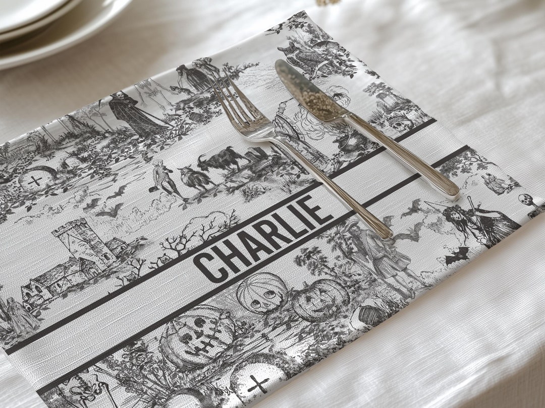 Goth Gothic Placemat Name Skeleton Placemat Creepy Gothic Wedding Table ...