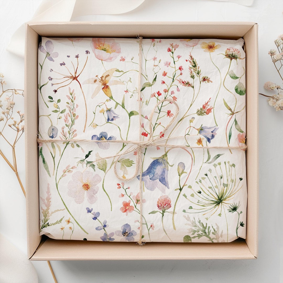 Dainty Wildflower Gift Wrap Floral Wrapping Paper Spring Wrapping Paper ...
