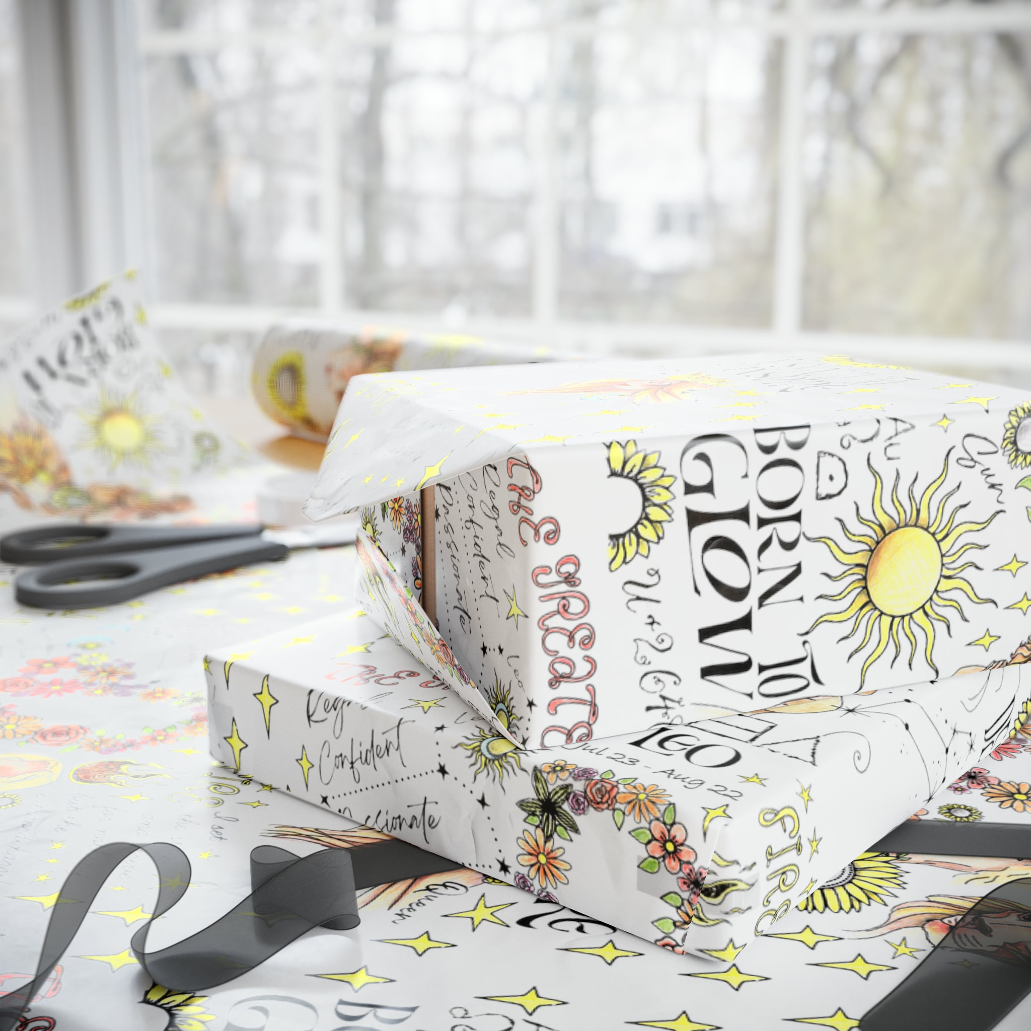 Zodiac Wrapping Paper Aquarius Birthday Decoration Wrapping Paper Roll ...