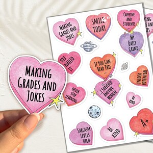 Teacher Affirmation Sticker Set Candy Hearts Teaching Appreciation ...