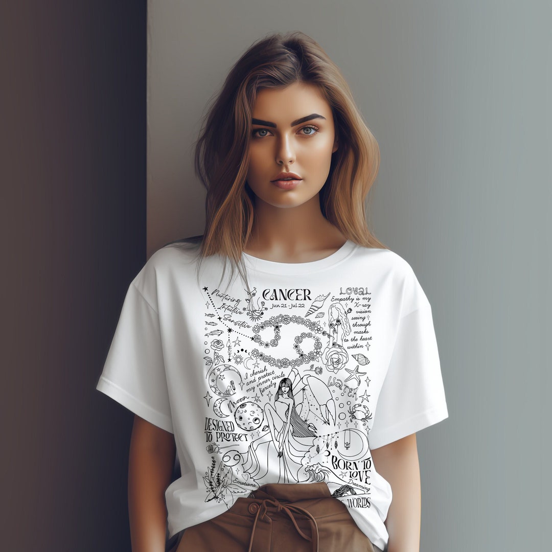 Cancer Zodiac Shirt Astrology Horoscope Tee Cancer Zodiac Birthday Tee ...