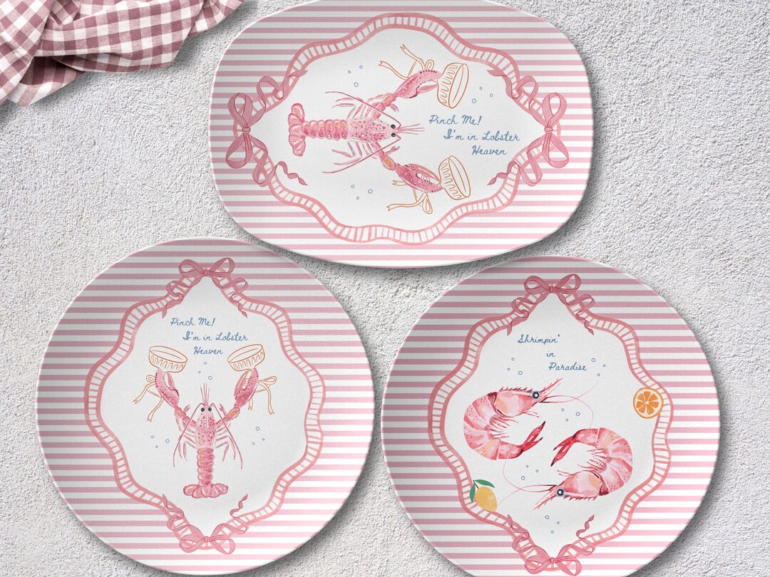 Seafood Serving Platter Gift Coastal Bachelorette Party Table Decor ...