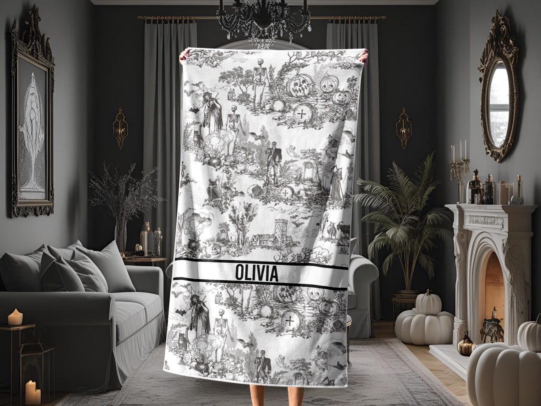 Gothic Towel Custom Goth Beach Cloth Skeleton Witch Coffin Decor ...