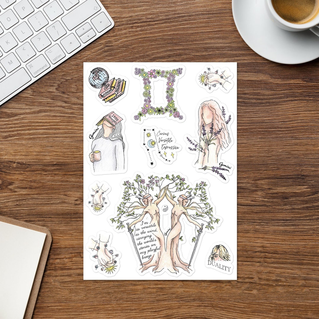 Gemini Sticker Pack Zodiac Sticker Gemini Personality Gift - Etsy