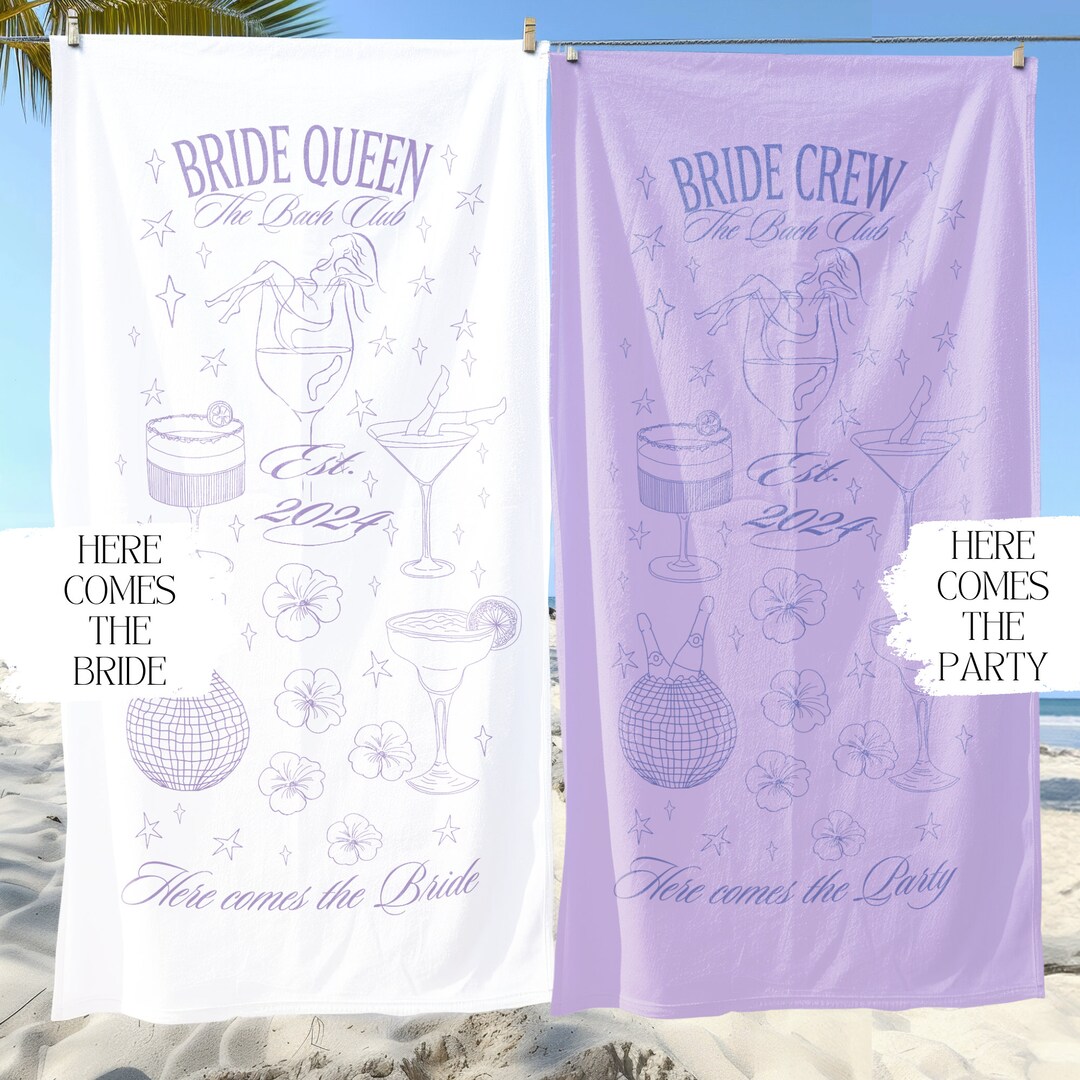 Bachelorette Party Towel Cocktail Club Towel Bride Beach Towel Luxury ...