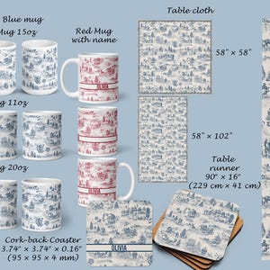 Red Christmas Toile Tablecloth Classic Santa Decor Xmas Day Table ...
