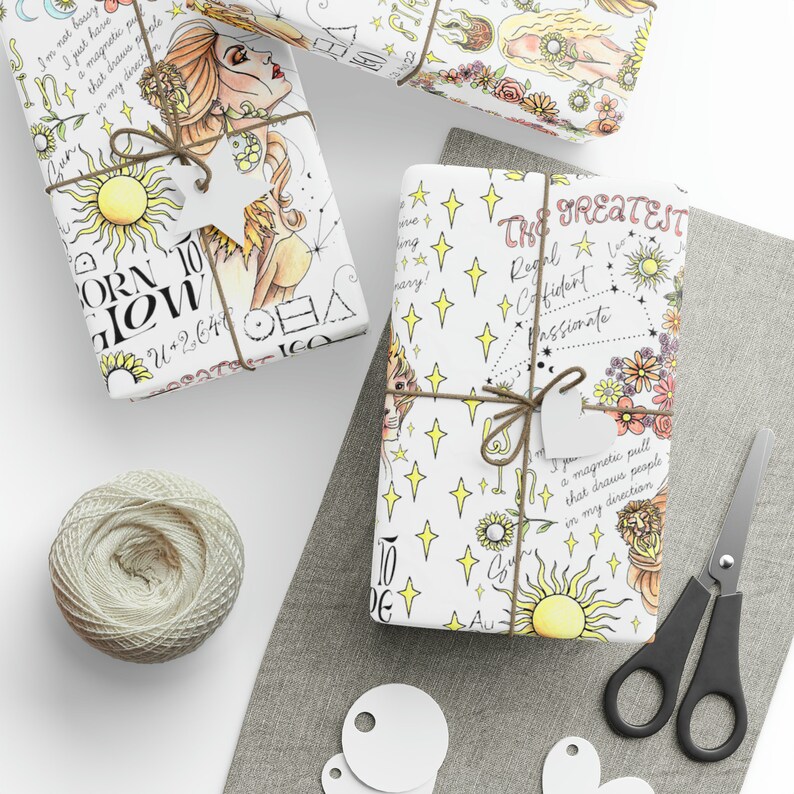 Zodiac Wrapping Paper Aquarius Birthday Decoration Wrapping Paper Roll ...