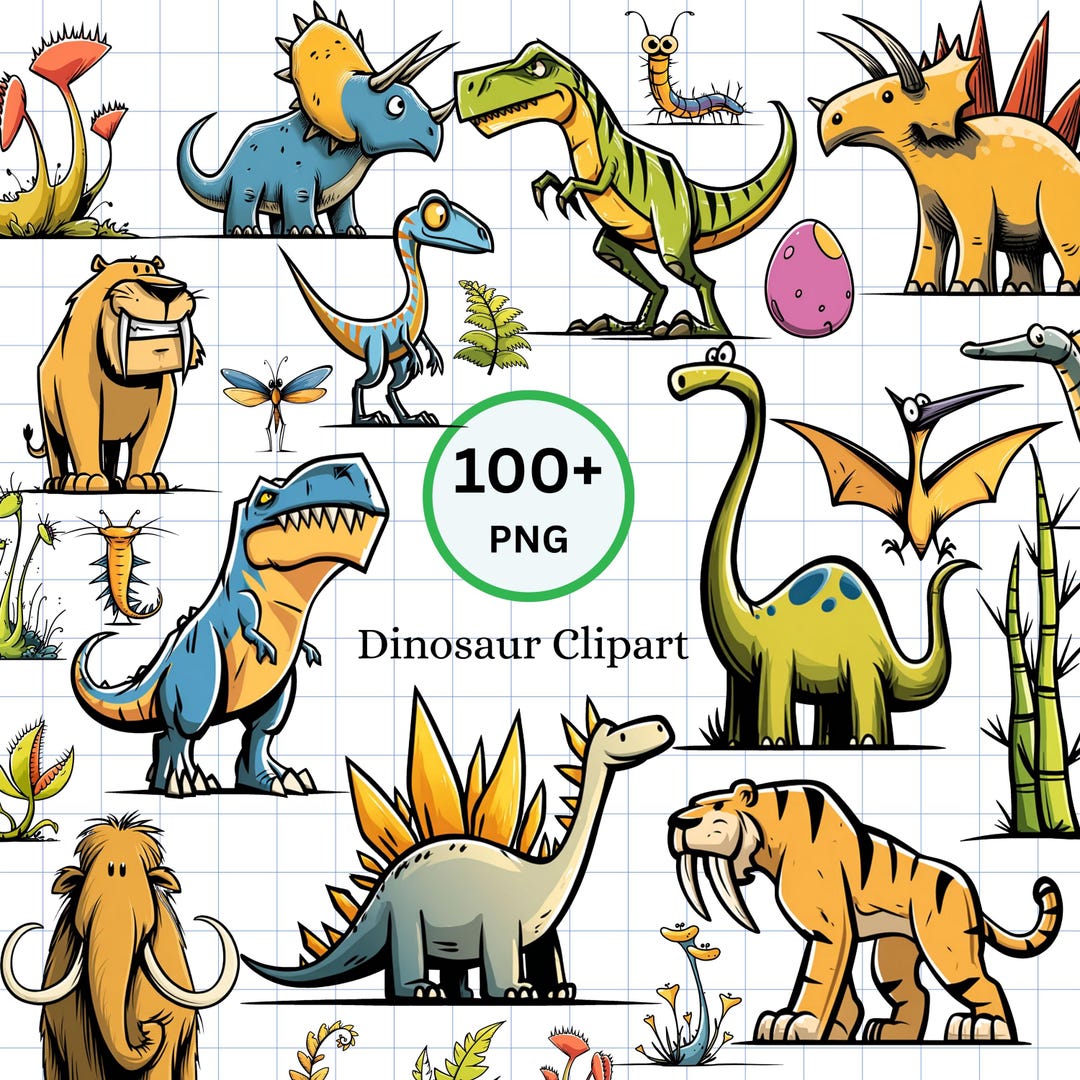 Dinosaur Clipart Bundle | Animals | Prehistoric PNG | Dinosaurs, Eggs ...