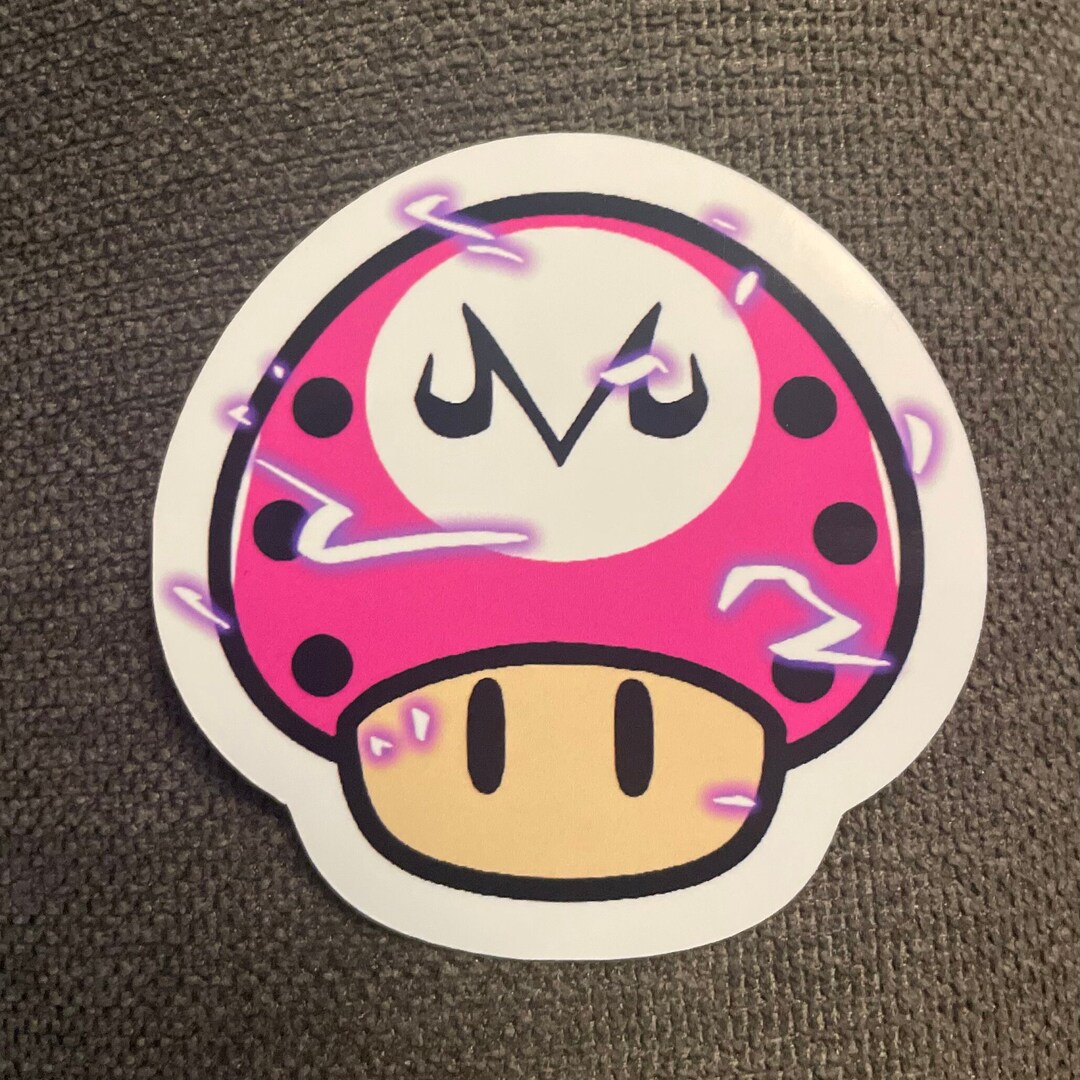 Majin Buu Mario Mushroom Vinyl Sticker - Etsy