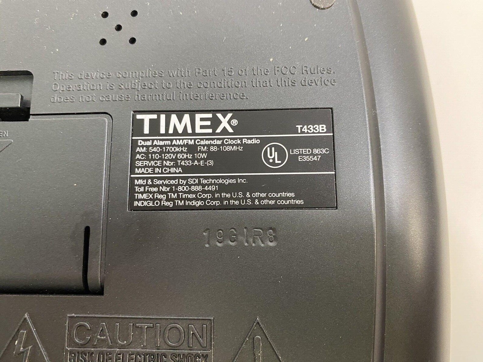 Timex Indiglo Clock Radio T433B Dual Alarm FM/AM Calendar Night Light ...