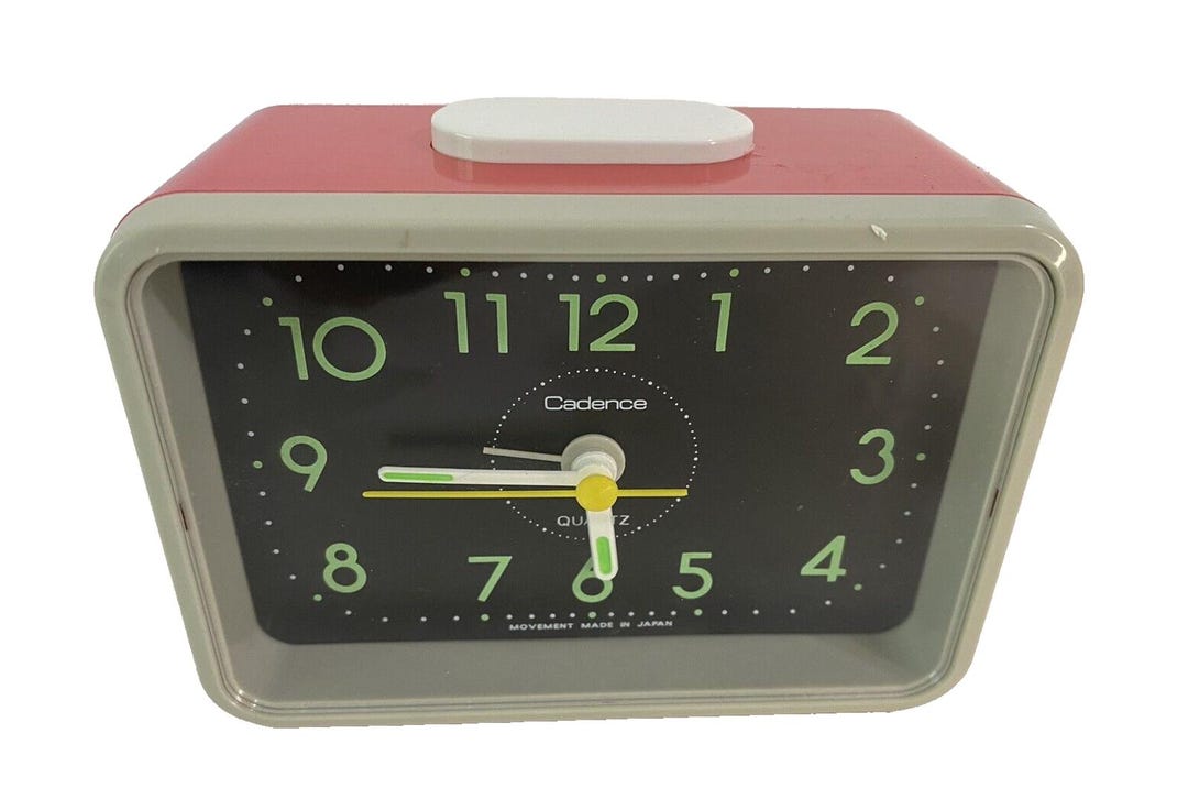 Vintage Cadence Quartz Alarm Clock Analog Bell Sound Made in Japan Mid ...