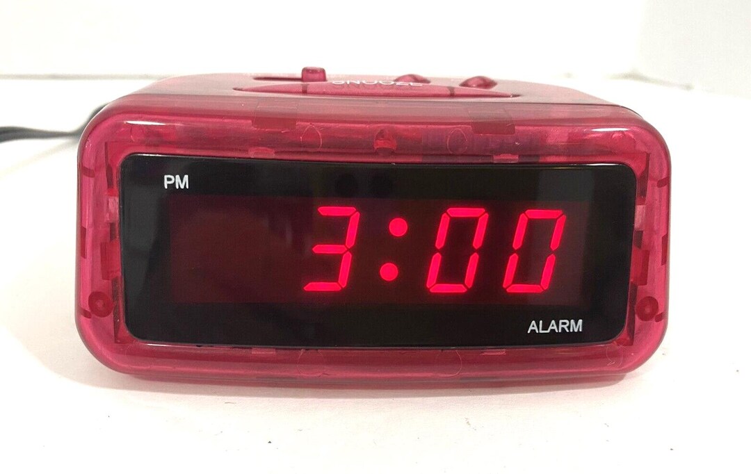 Vintage Spartacus Travel Alarm Clock Model 1291 Retro Electric Red See ...
