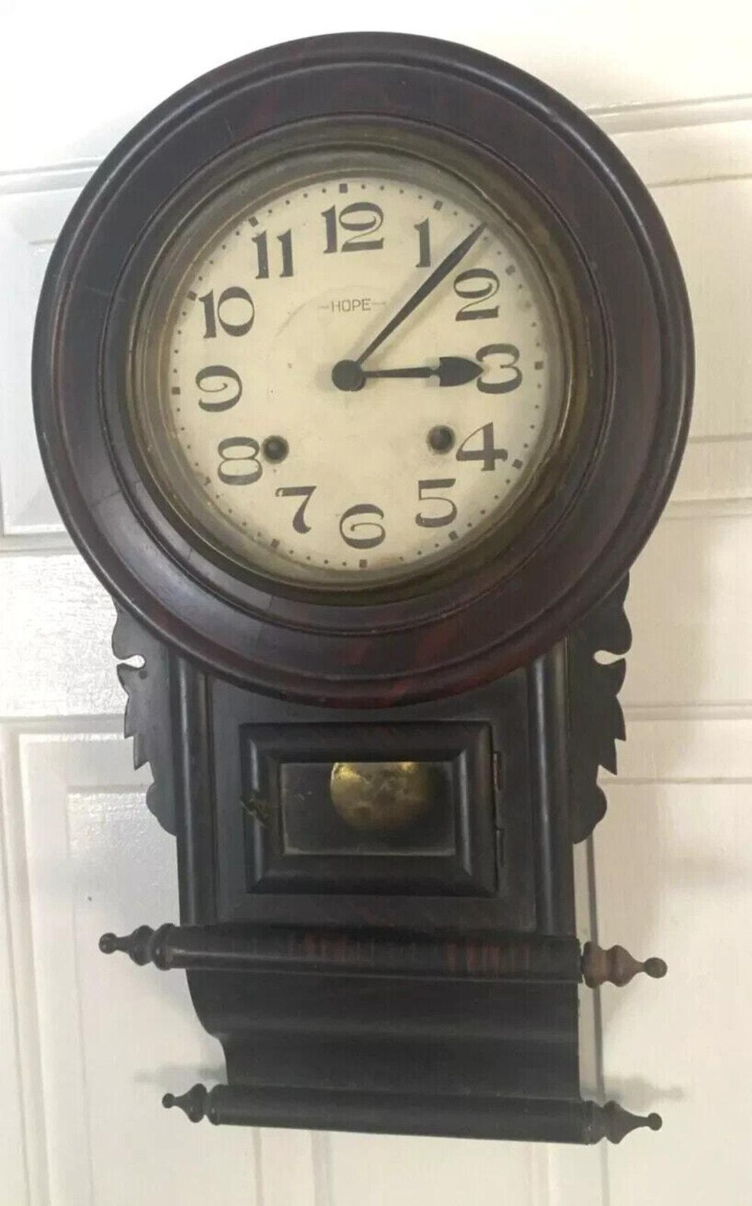 Antique Key Wind Pendulum Striking Wall Clock Meiji Clock Company ...