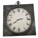 Wall Clock Industrial Rustic Square Metal Silver 15 Inch Pocket Watch ...