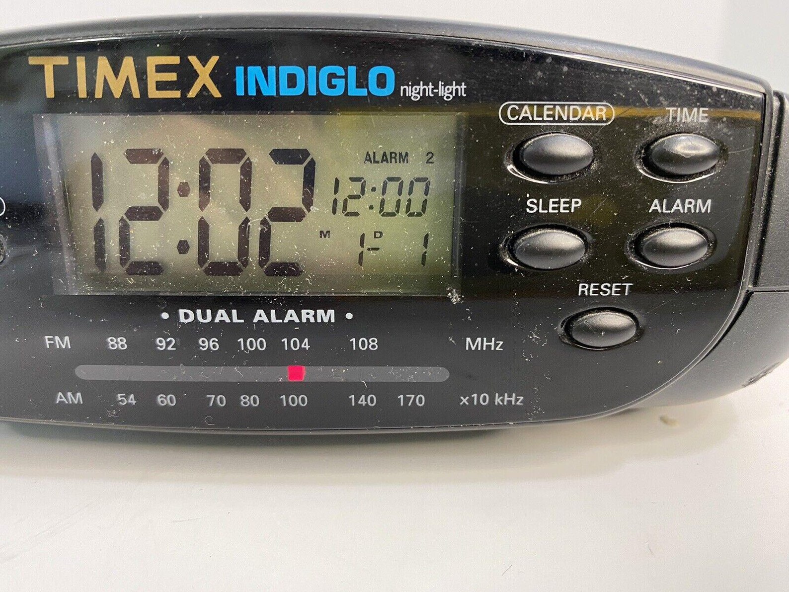 Timex Indiglo Clock Radio T433B Dual Alarm FM/AM Calendar Night Light ...