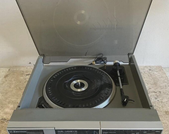 Vintage Emerson M2300 Stereo Receiver With Dual Cassette Turntable ...