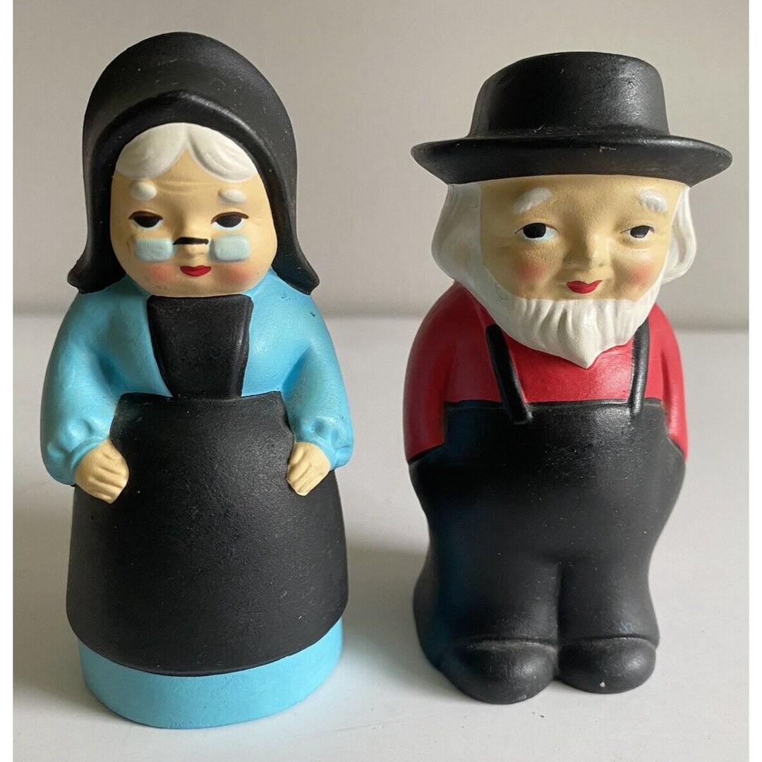 Vintage Amish Hand Painted Ceramic Salt & Pepper Shaker - Etsy