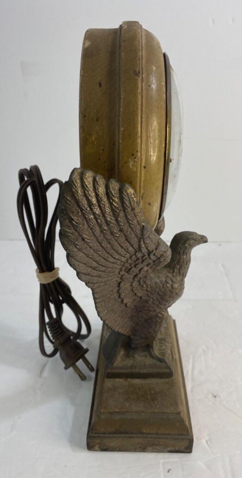 Vintage Sessions Eagle Mantle Clock Electric 1930's Wood and Brass ...