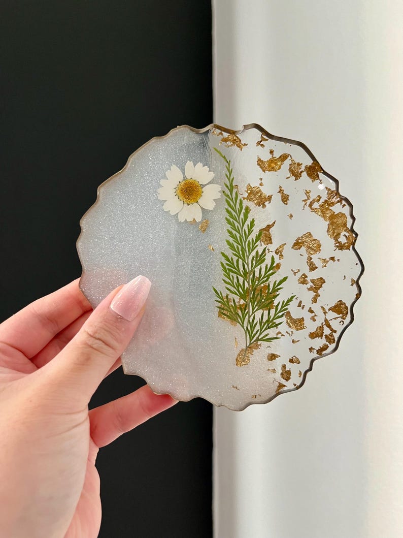 Handmade Resin and Pressed Flower Coasters | Aesthetic Coasters ...