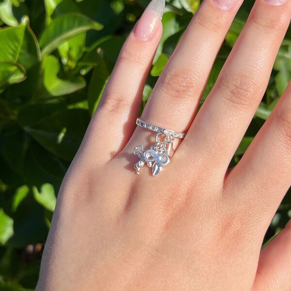 Dangle Charm Ring - Etsy