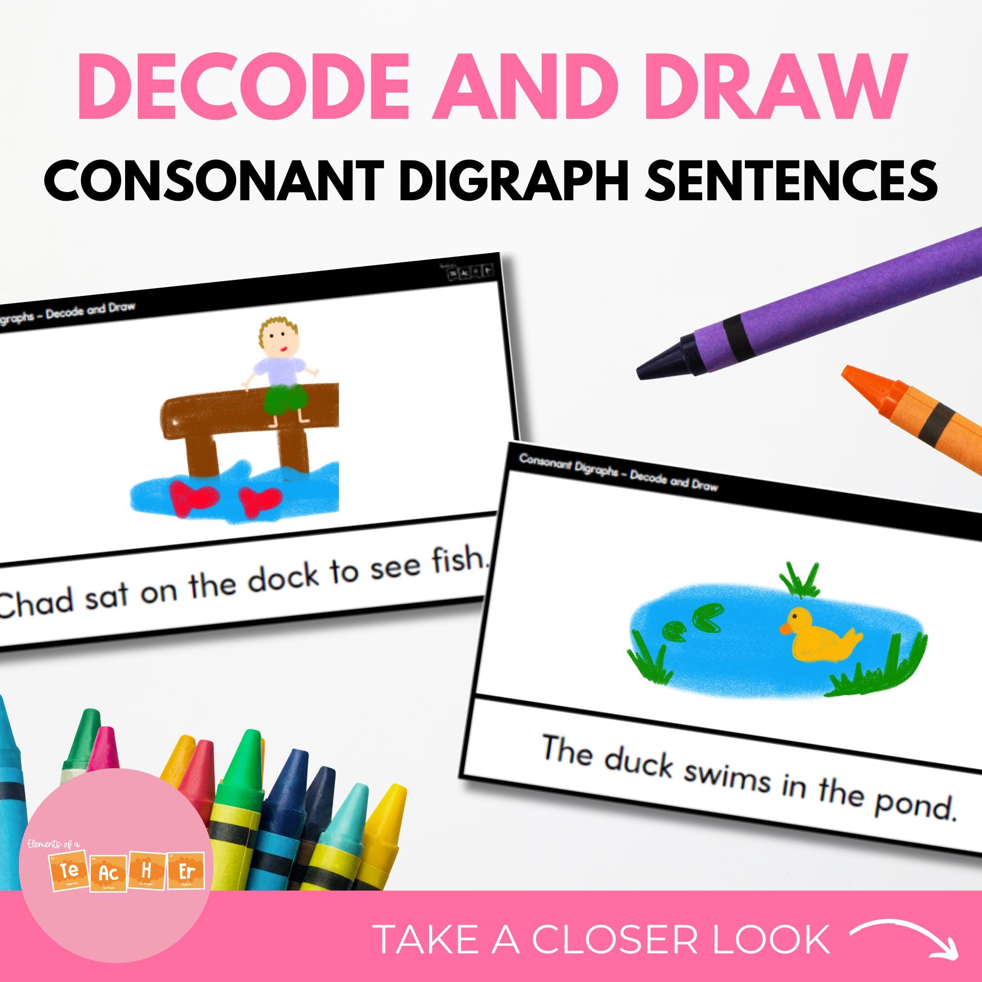 Consonant Digraph Decode and Draw Decodable Sentences: Phonics and ...