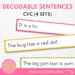 CVC Decodable Sentences - Phonics Intervention and Fluency Strips - CVC ...