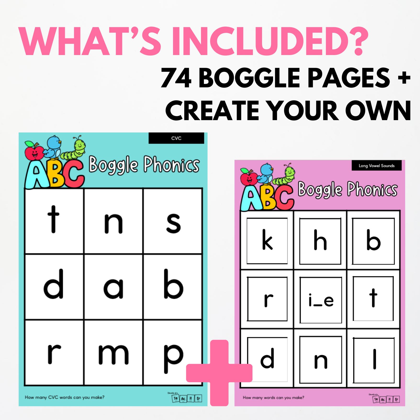 Boggle Phonics Bundle: Literacy and Reading Activity - Word Building ...