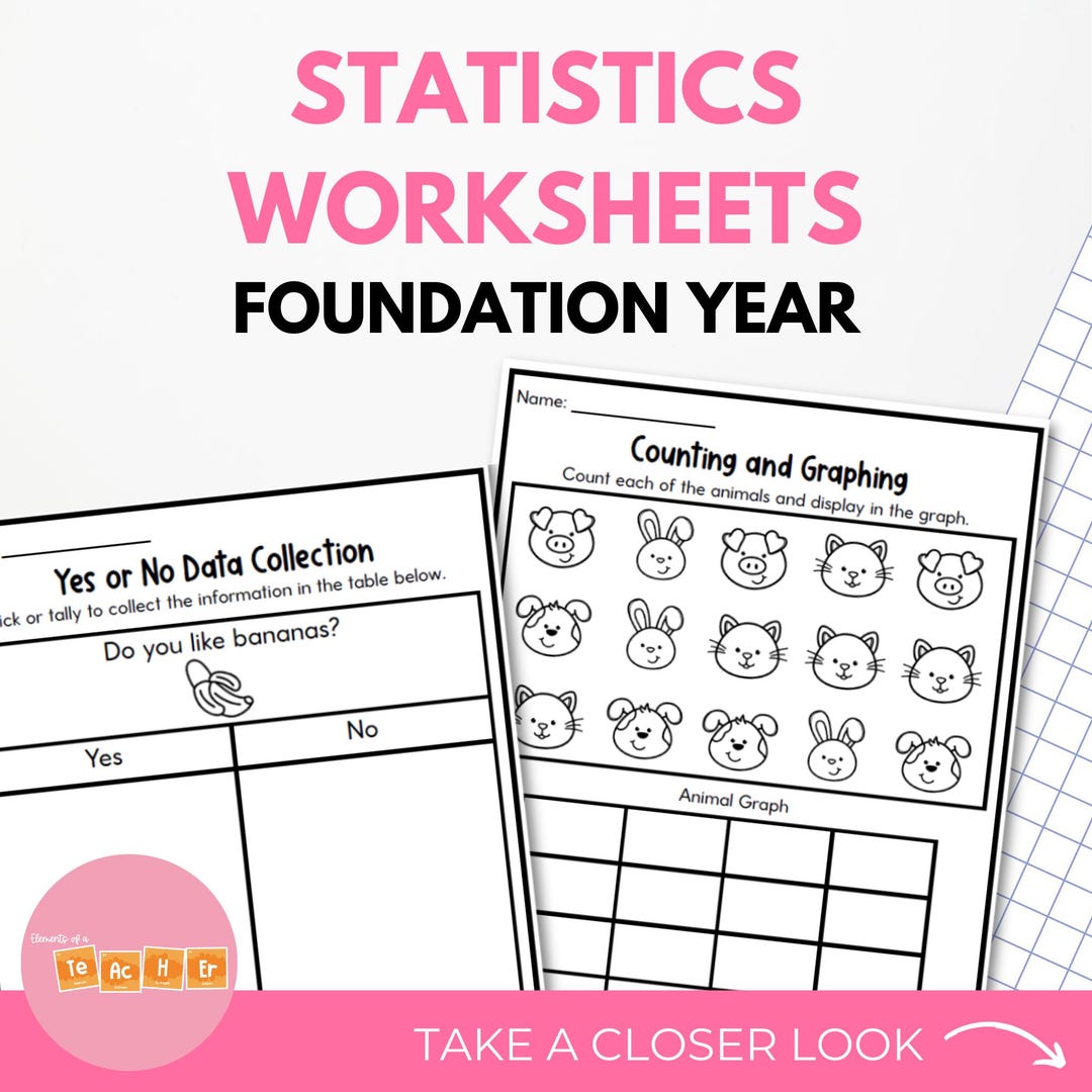 Kindergarten Statistics and Data Math Worksheets - Foundation Year ...