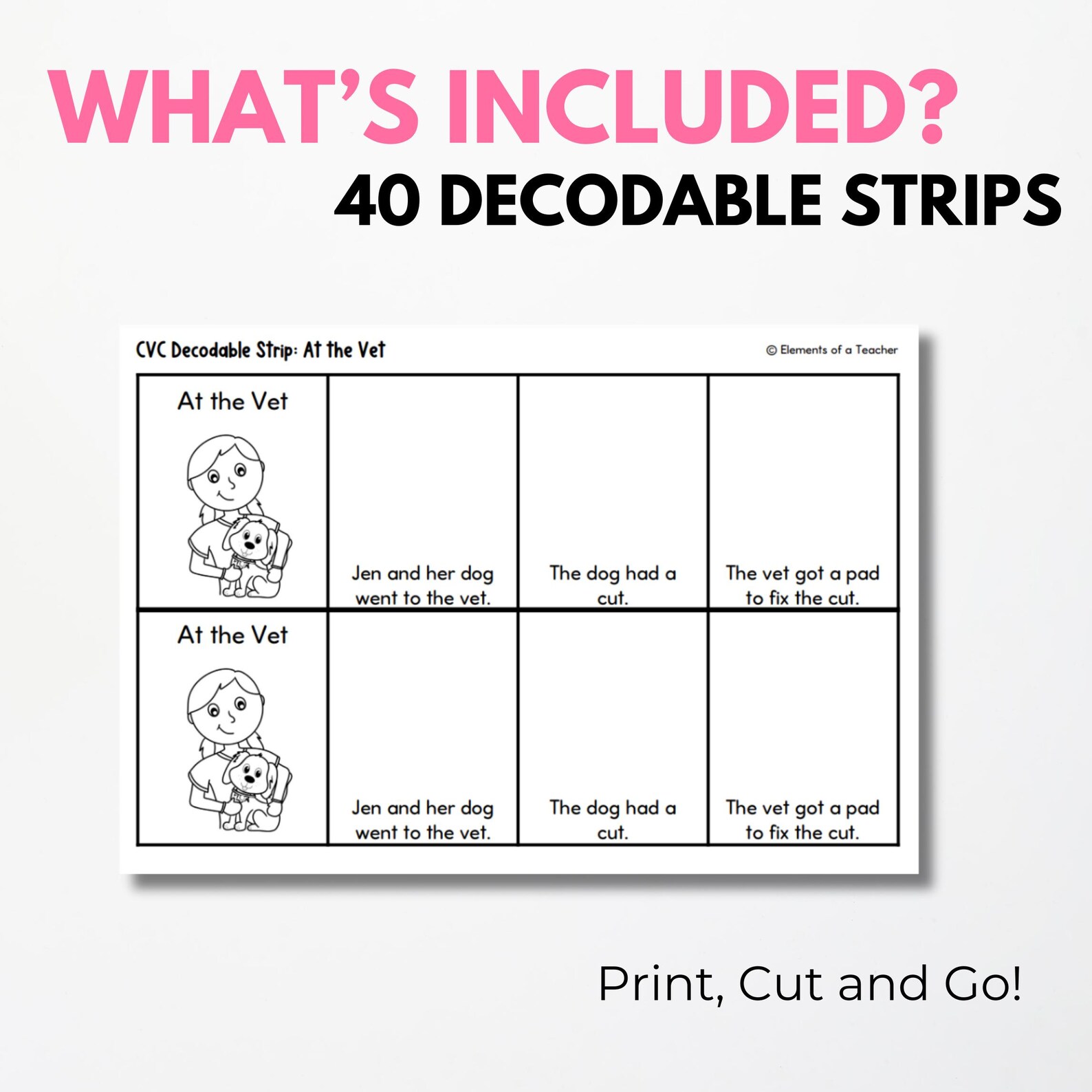 CVC Decodable Book Strips: Decode and Draw Phonics - Decoding and ...