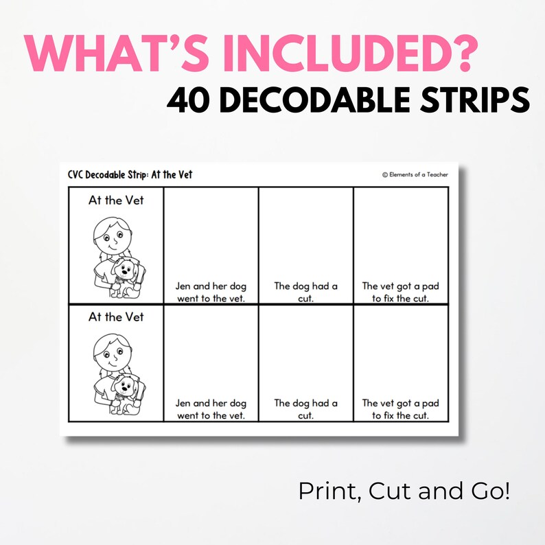 CVC Decodable Book Strips: Decode and Draw Phonics - Decoding and ...