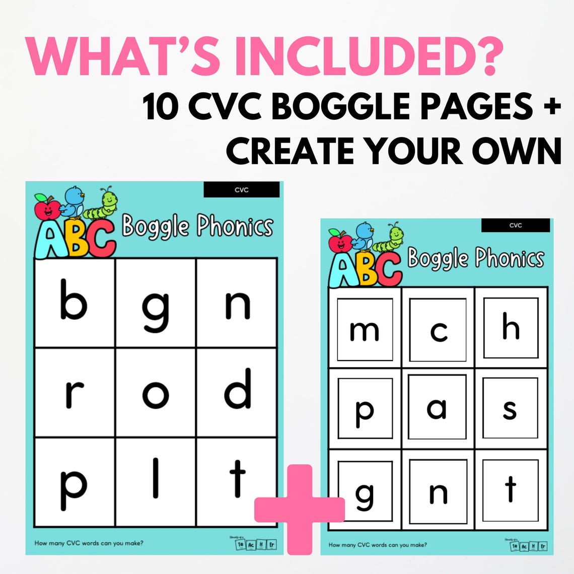 CVC Boggle Phonics Bundle: Literacy and Reading Activity - CVC Word ...