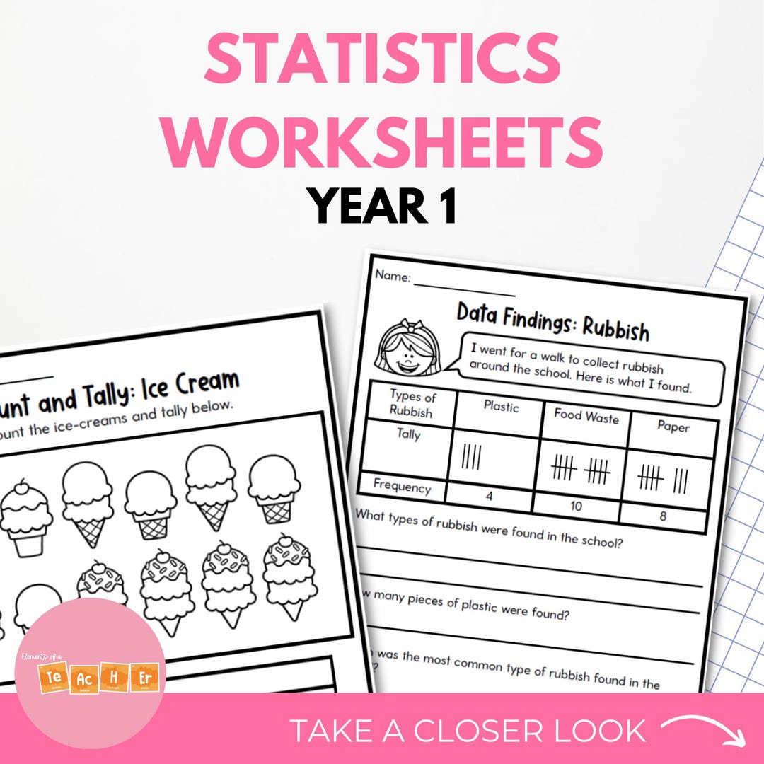 Grade 1 Statistics and Data Worksheets - Year 1, Australian Curriculum ...