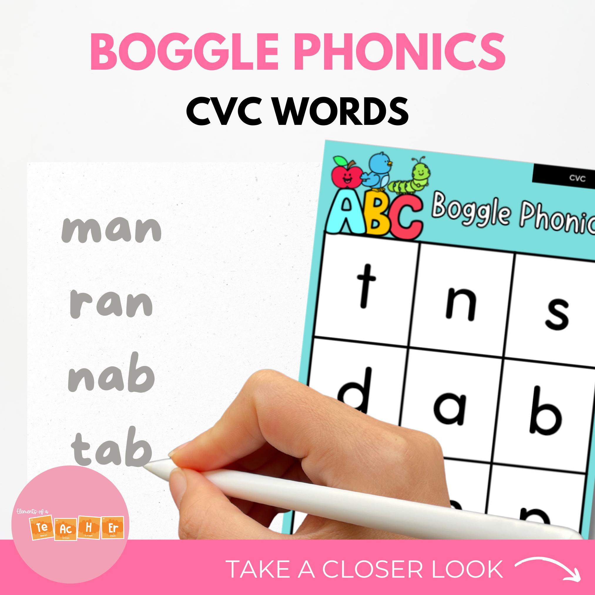 CVC Boggle Phonics Bundle: Literacy and Reading Activity - CVC Word ...