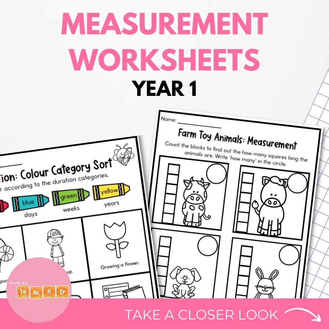 Grade 1 Measurement Worksheets - Year 1, Australian Curriculum - Length ...