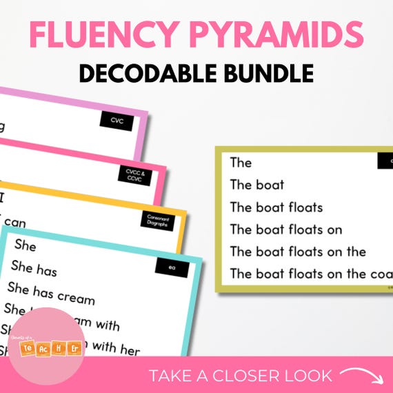 Fluency Pyramids CVC Words Fluency Sentence Pyramids Phonics