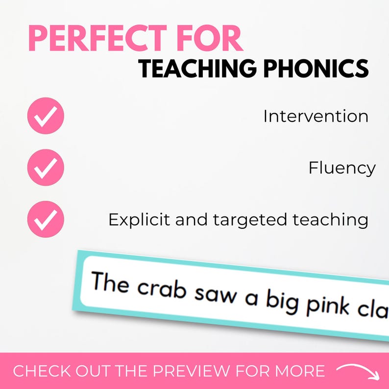 Decodable Sentences Bundle - Phonics Intervention and Fluency Strips ...