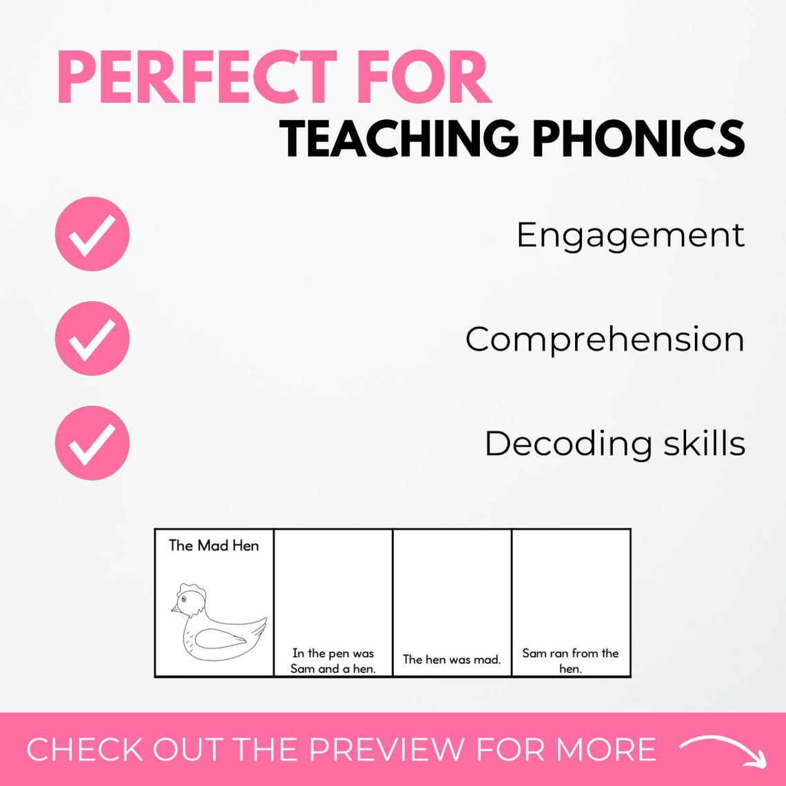 CVC Decodable Book Strips: Decode and Draw Phonics - Decoding and ...