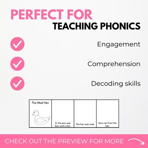 CVC Decodable Book Strips: Decode and Draw Phonics - Decoding and ...