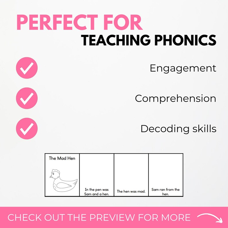 CVC Decodable Book Strips: Decode and Draw Phonics - Decoding and ...