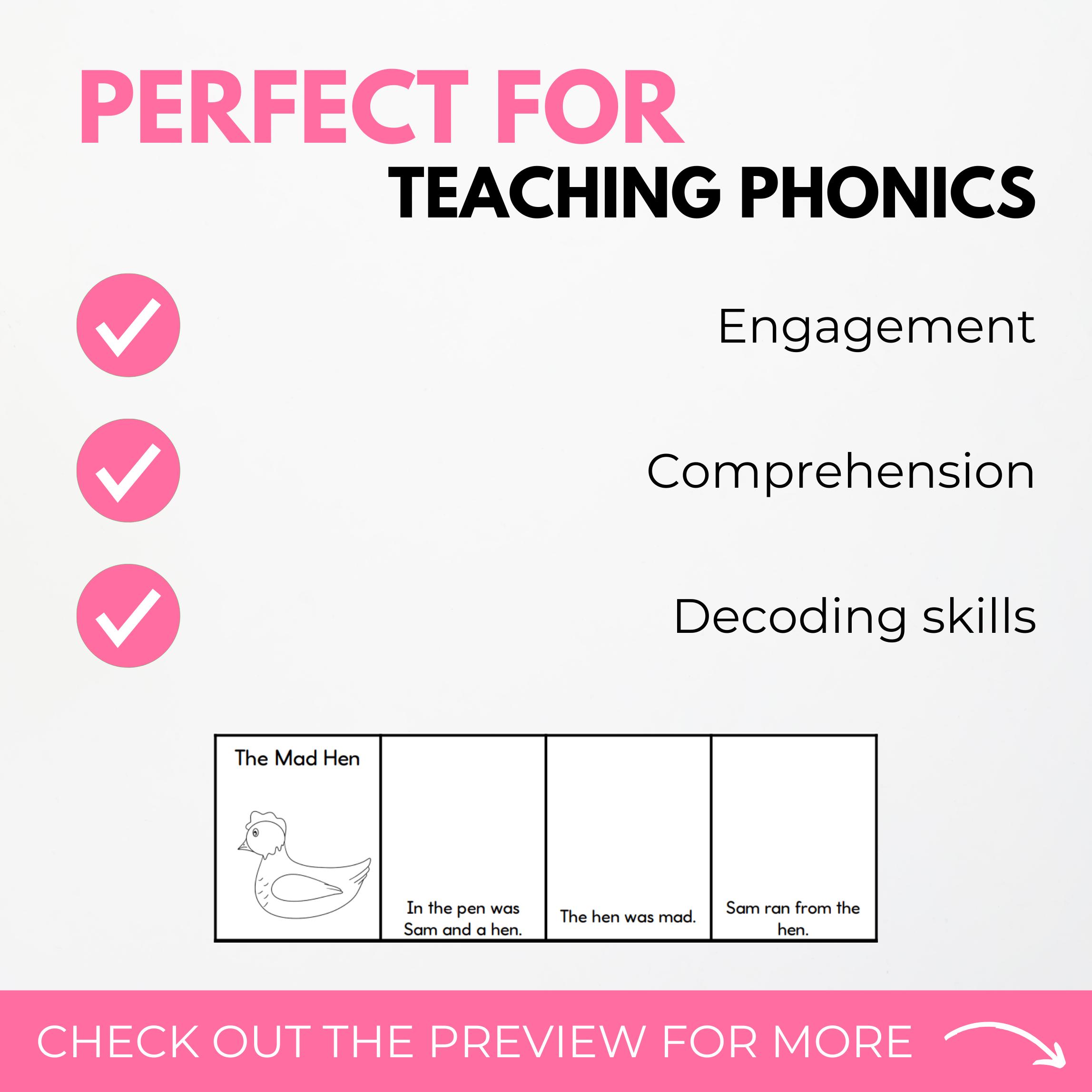 CVC Decodable Book Strips: Decode and Draw Phonics - Decoding and ...