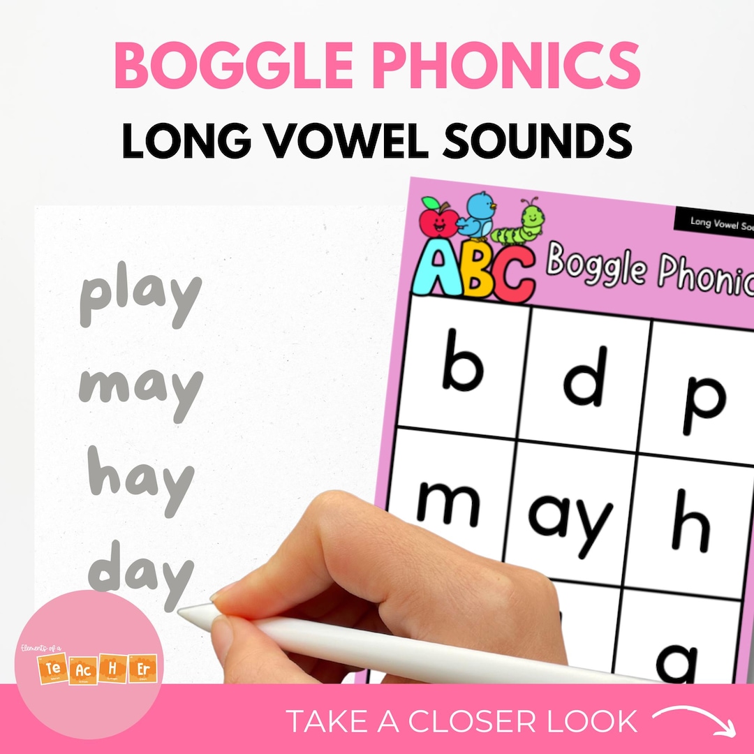 Long Vowel Sound Boggle Phonics - Literacy and Reading Activity - Word ...