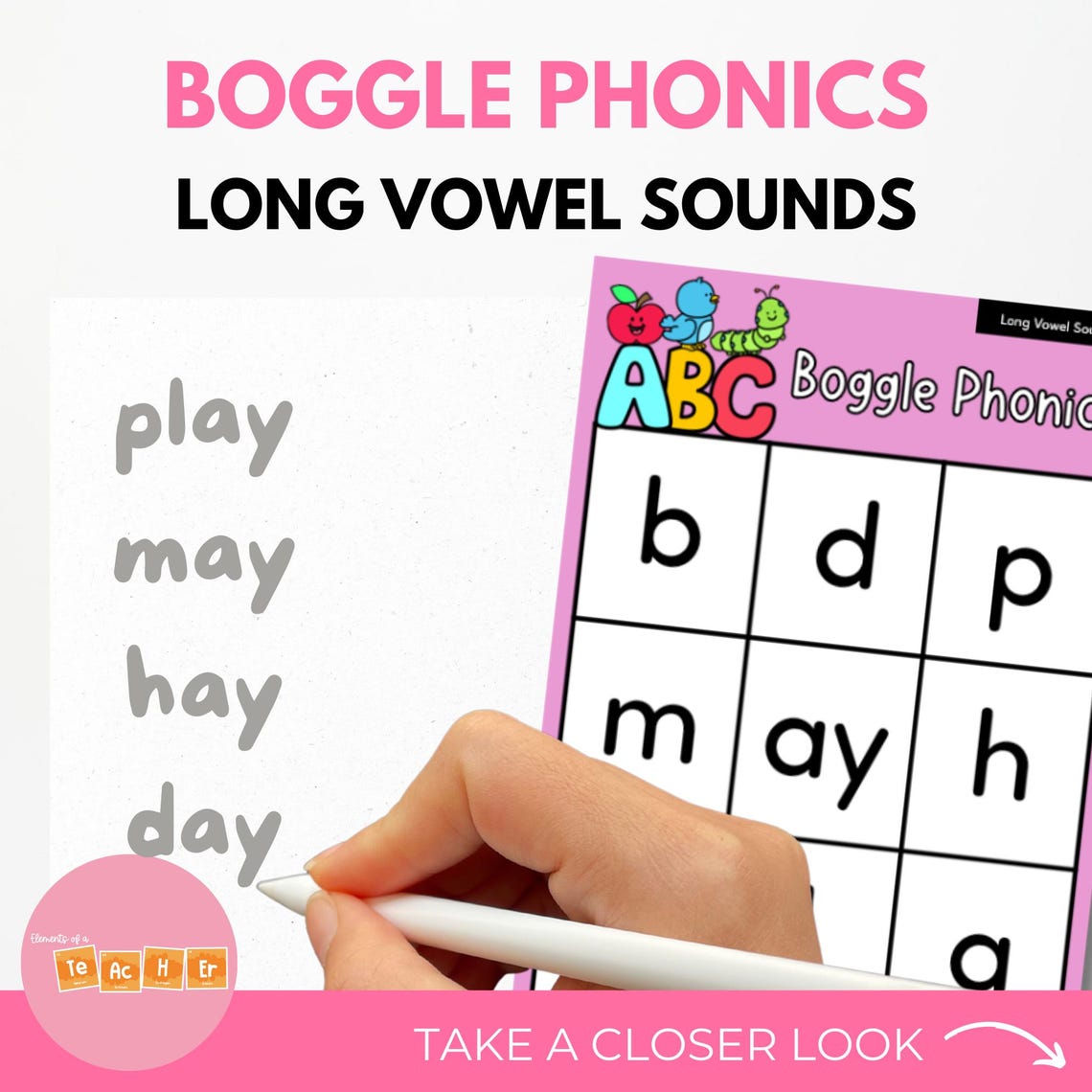 Long Vowel Sound Boggle Phonics - Literacy and Reading Activity - Word ...