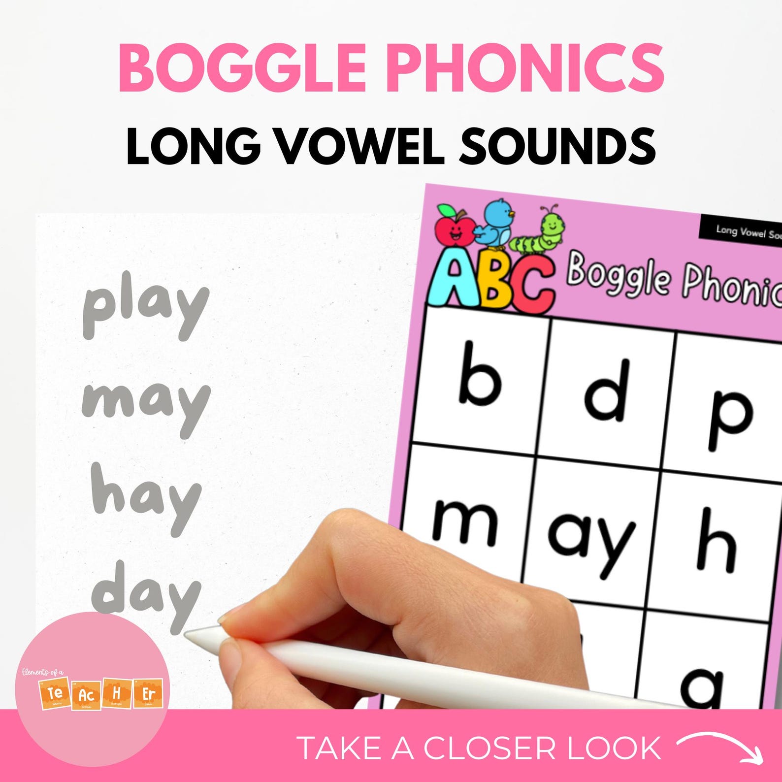 Long Vowel Sound Boggle Phonics - Literacy and Reading Activity - Word ...