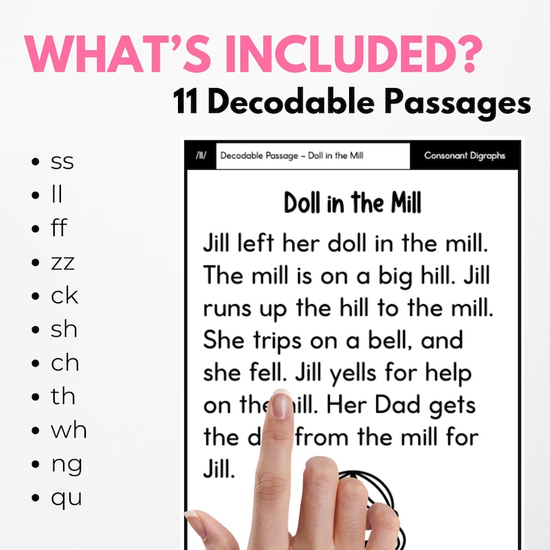 Consonant Digraph Decodable Passages for Reading Fluency & Phonics ...